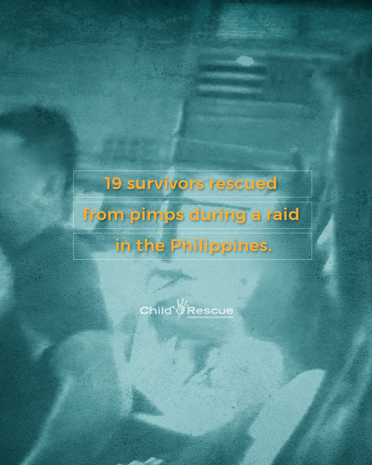 19 survivors rescued from pimps during a raid in the Philippines ...